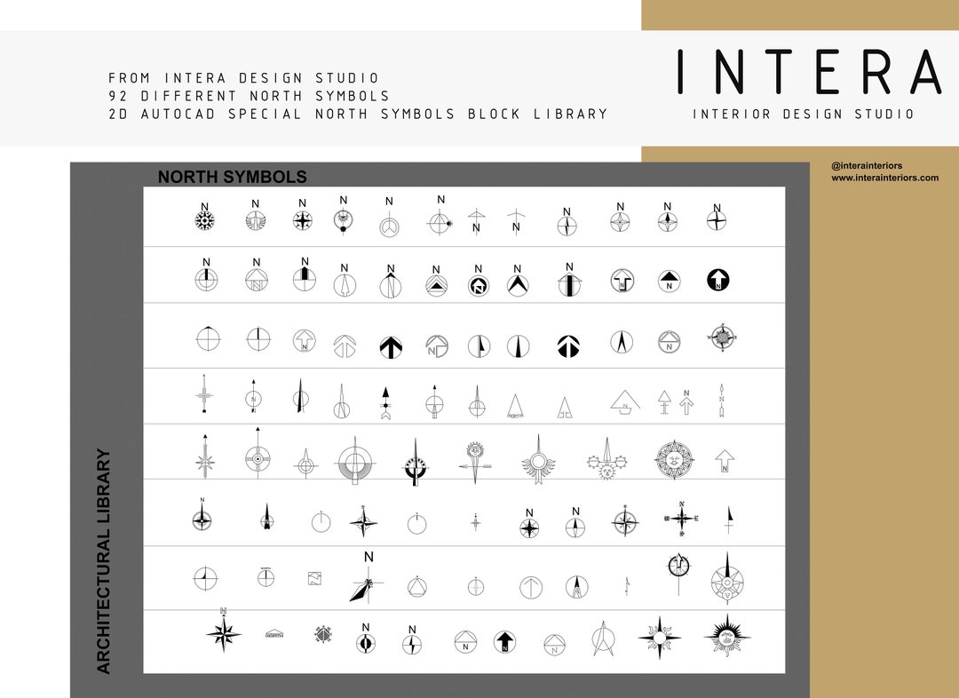 Autocad Drawings North Symbols CAD Design 2D Drawings - Etsy