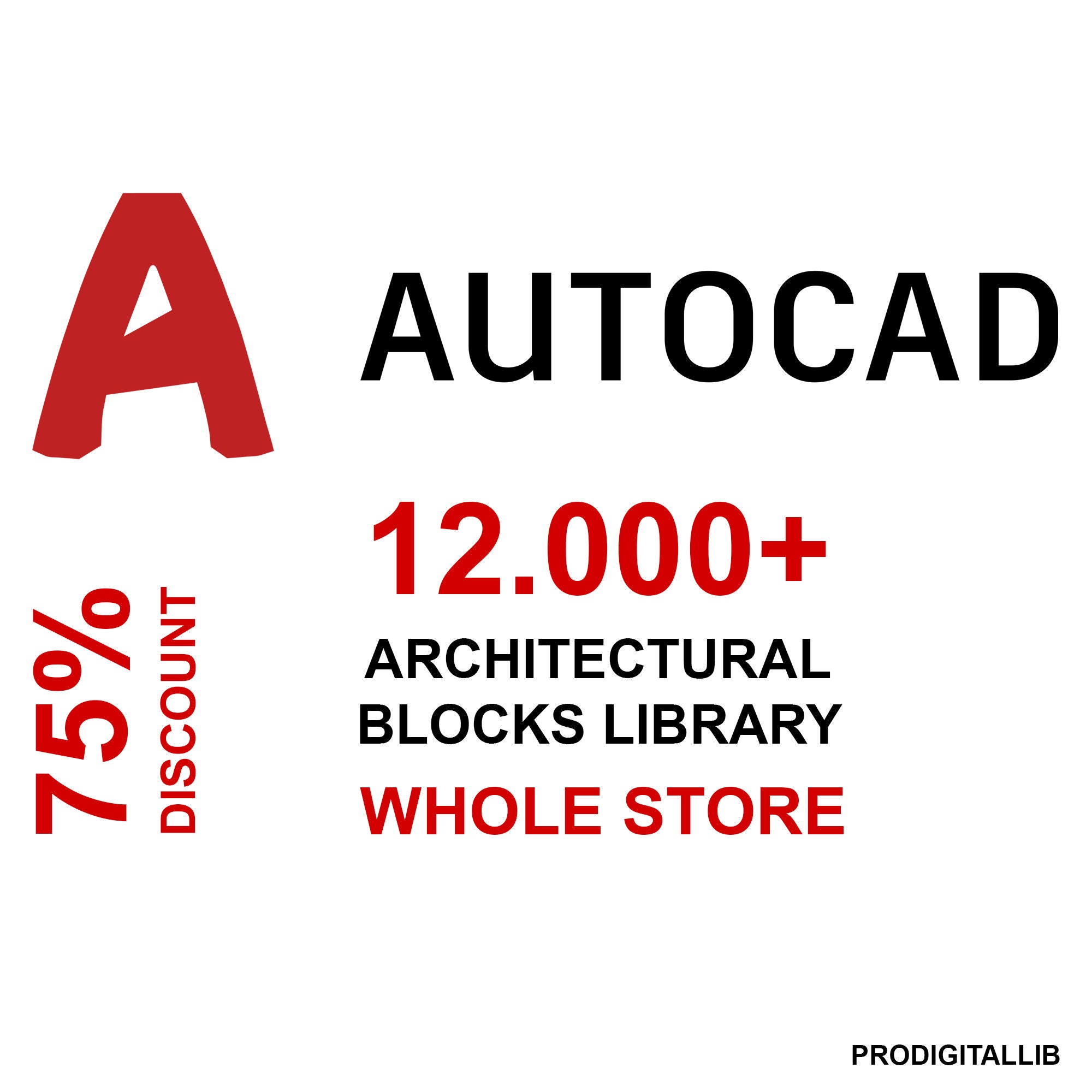 12.000 Mega Pack Autocad Drawings, Autocad Block Archieve, CAD Design ...