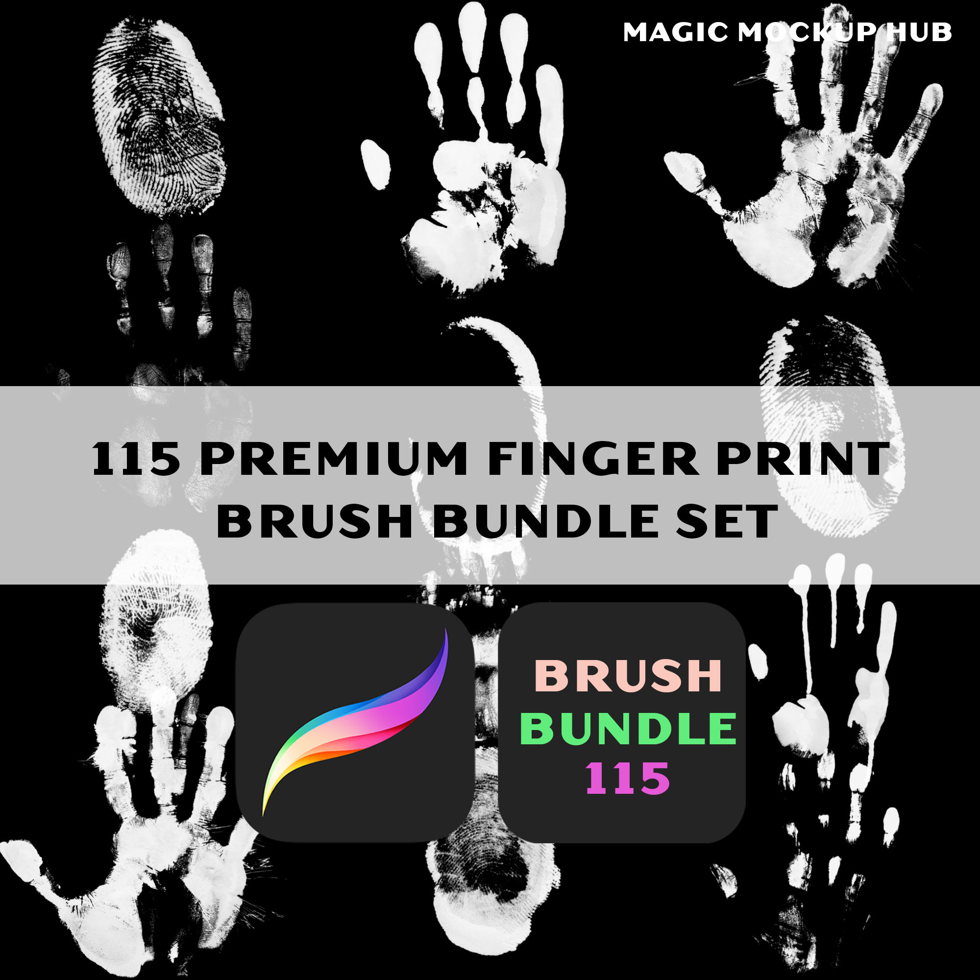 115 Finger Print Brushes for Procreate, Procreate Brush, Brushes Bundle ...