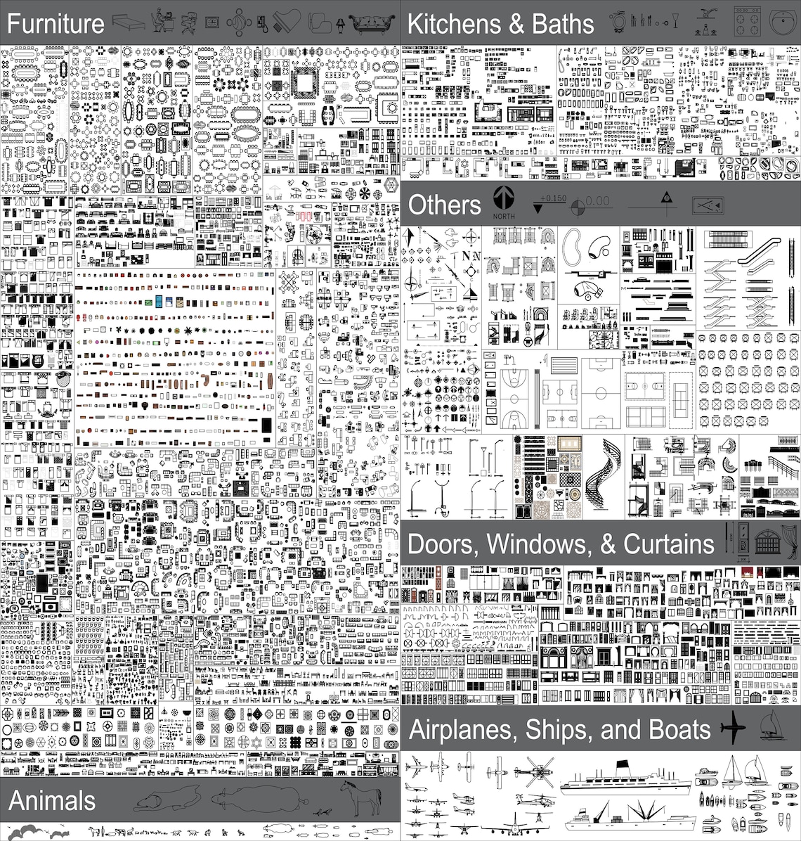 Autocad Drawings, Huge Autocad Block Archieve, CAD Design, 2D Drawings ...