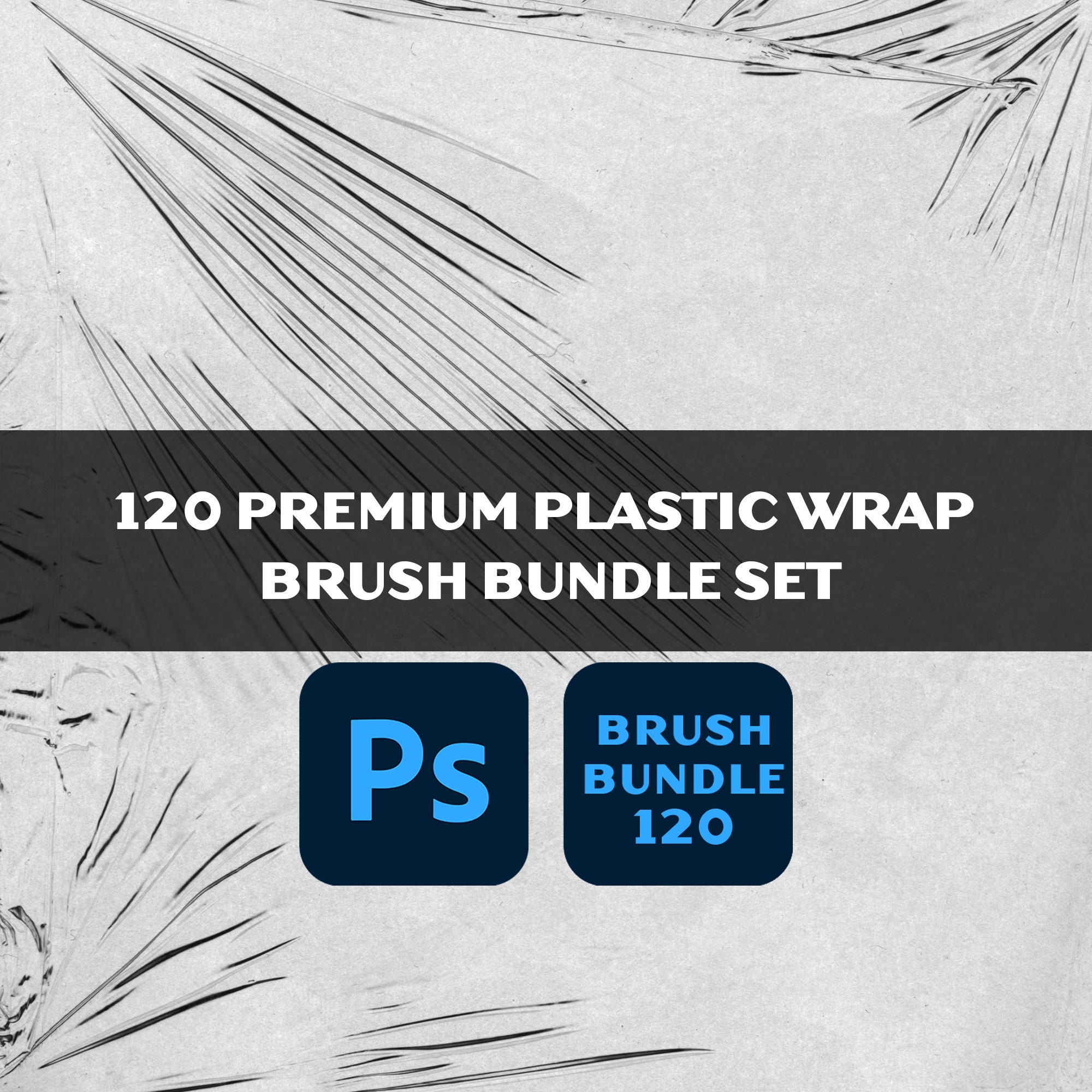 120 Plastic Wrap Brushes for Photoshop, Photoshop Brush, Brushes Bundle ...