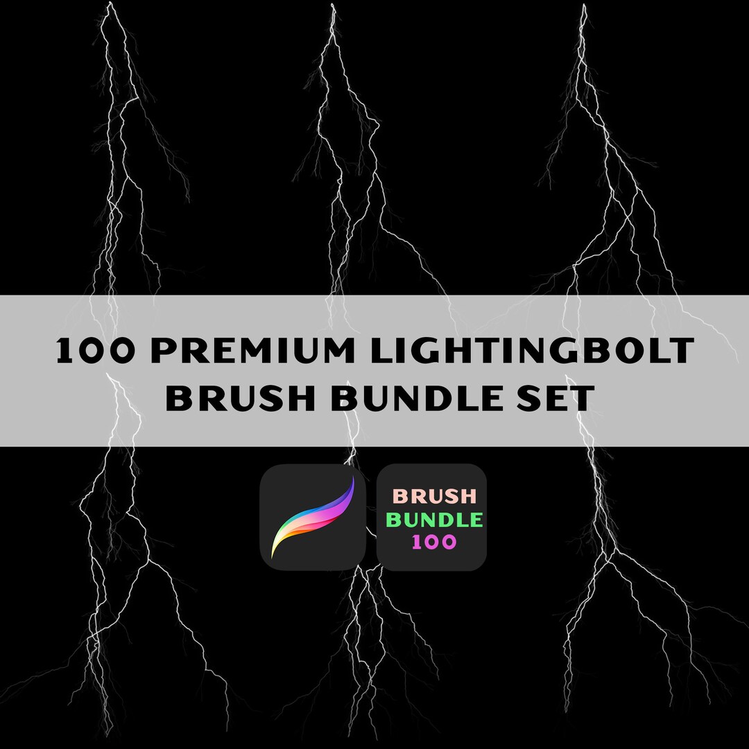 Procreate Lightning Bolt Brushes, Realistic Brush Bundle (100) - Etsy