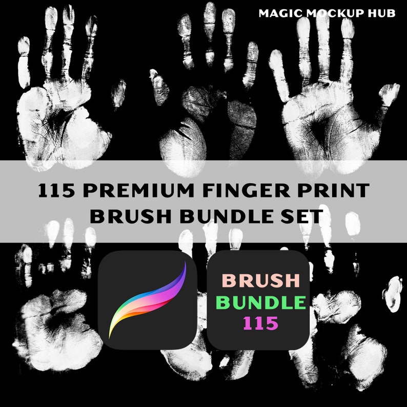 115 Finger Print Brushes for Procreate, Procreate Brush, Brushes Bundle ...