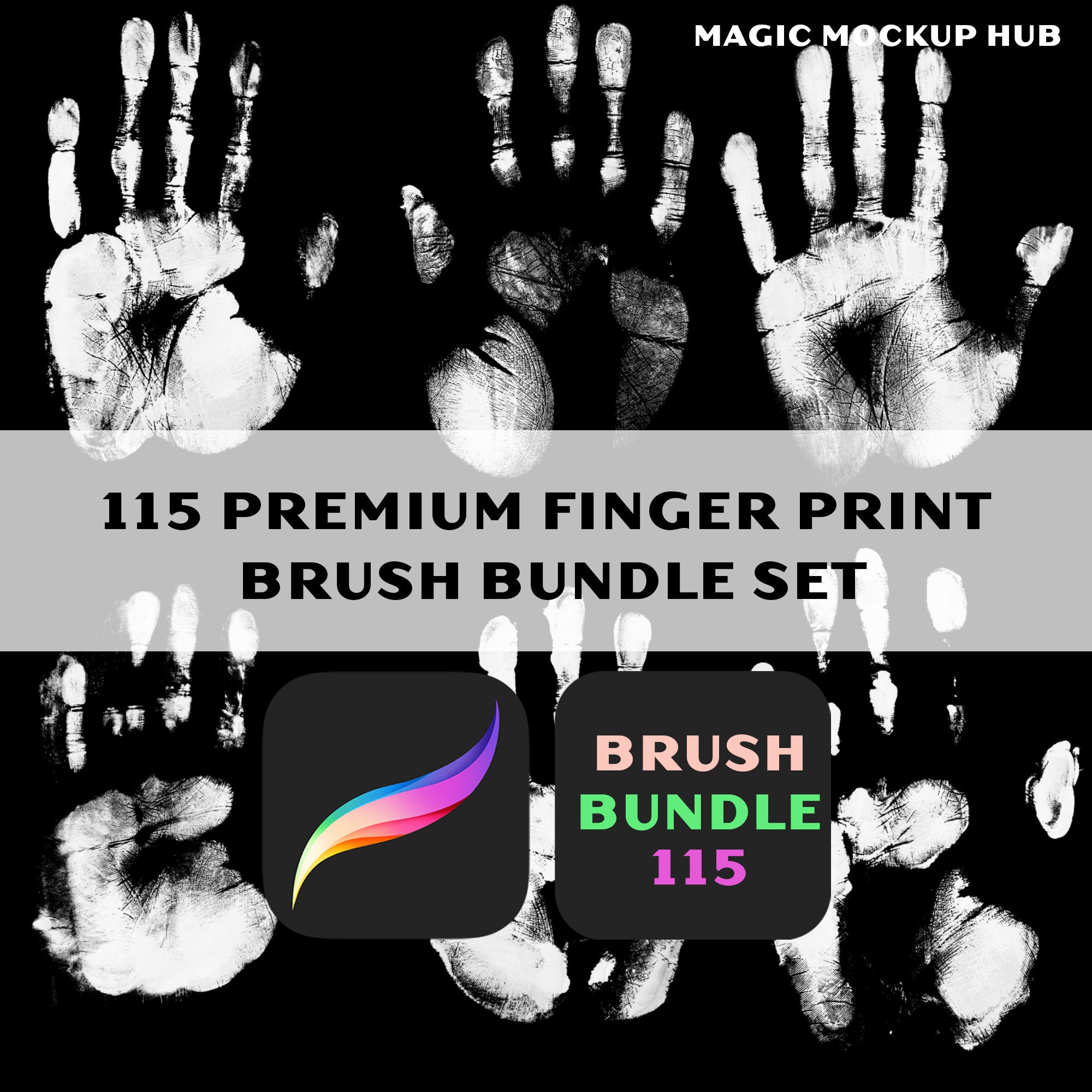 115 Finger Print Brushes for Procreate, Procreate Brush, Brushes Bundle ...