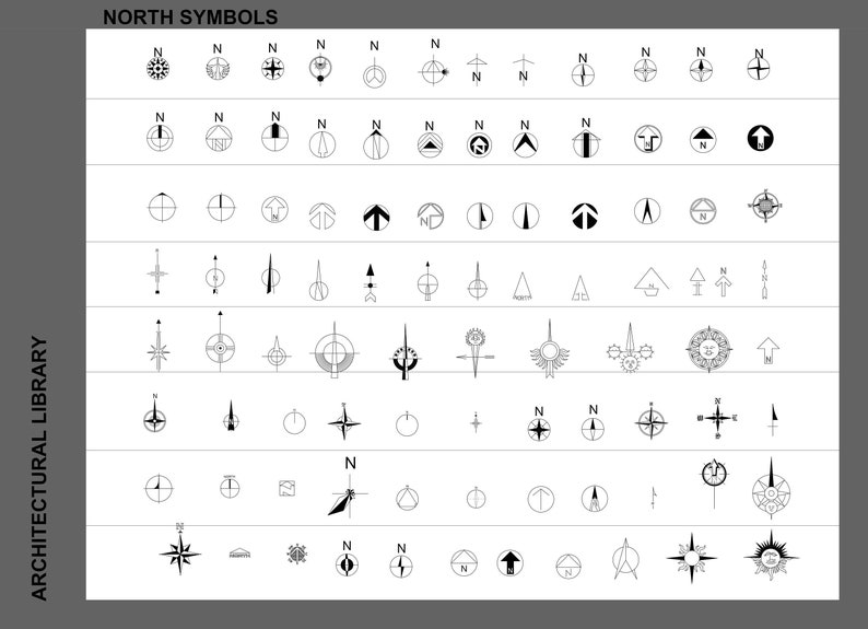 Autocad Drawings, North Symbols, CAD Design, 2D Drawings, Architectural ...
