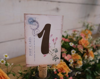 Wedding Table Number Cards, Italian Wedding Vintage Postcard Style ...