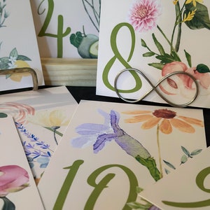 4x6 Watercolor Table Numbers, Set of 12 - Etsy