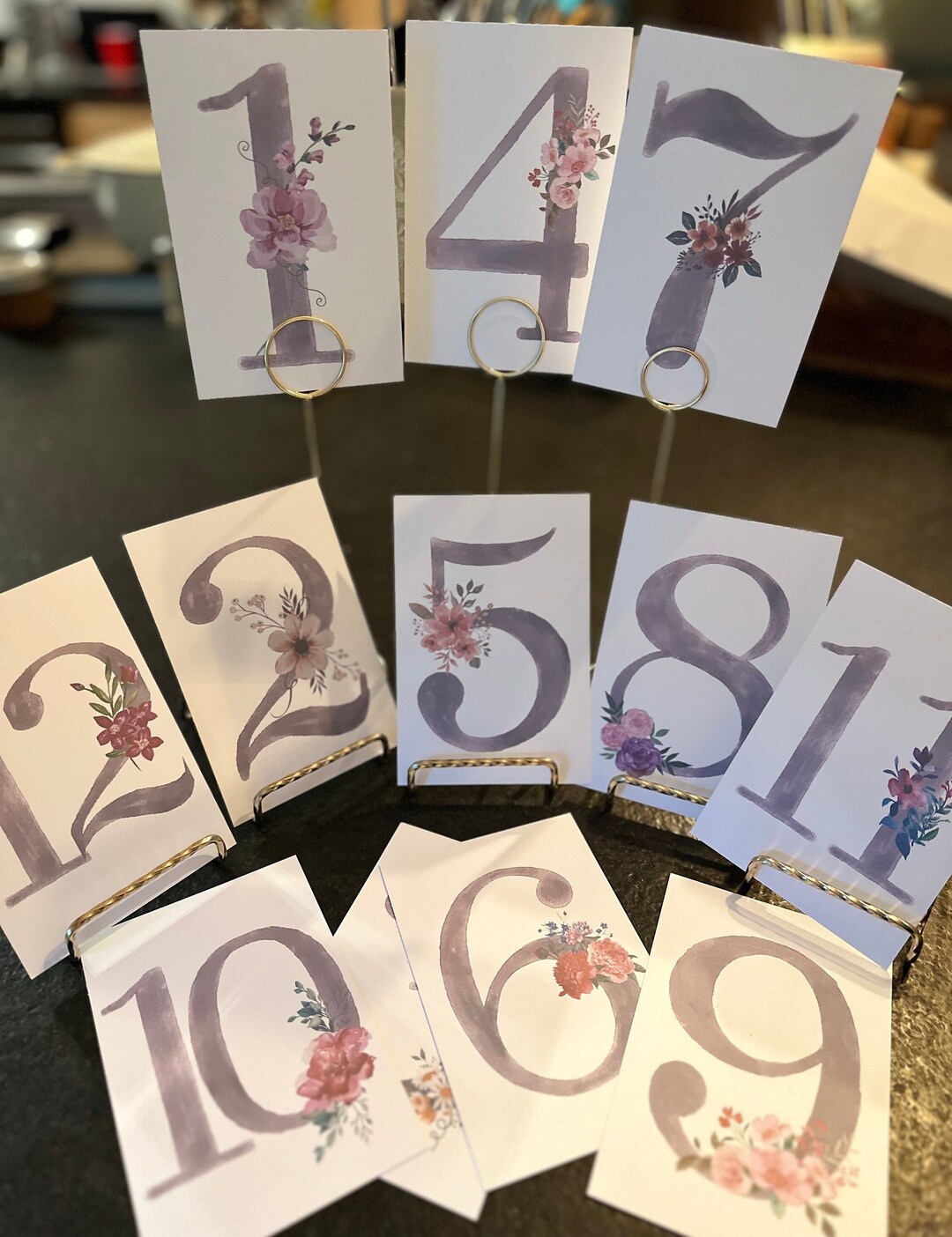Table Numbers With Bundles of Flowers on Large Whimsical Numbers - Etsy