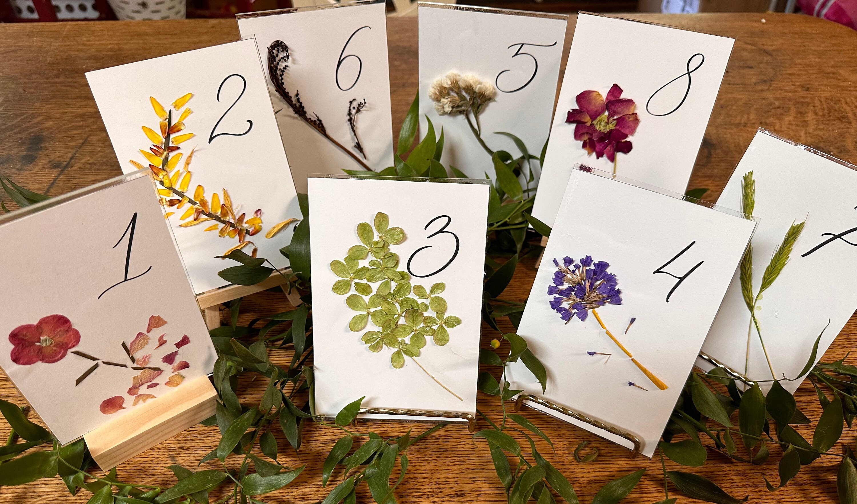 Dried Wildflower Table Number Cards, Set of 10 - Etsy