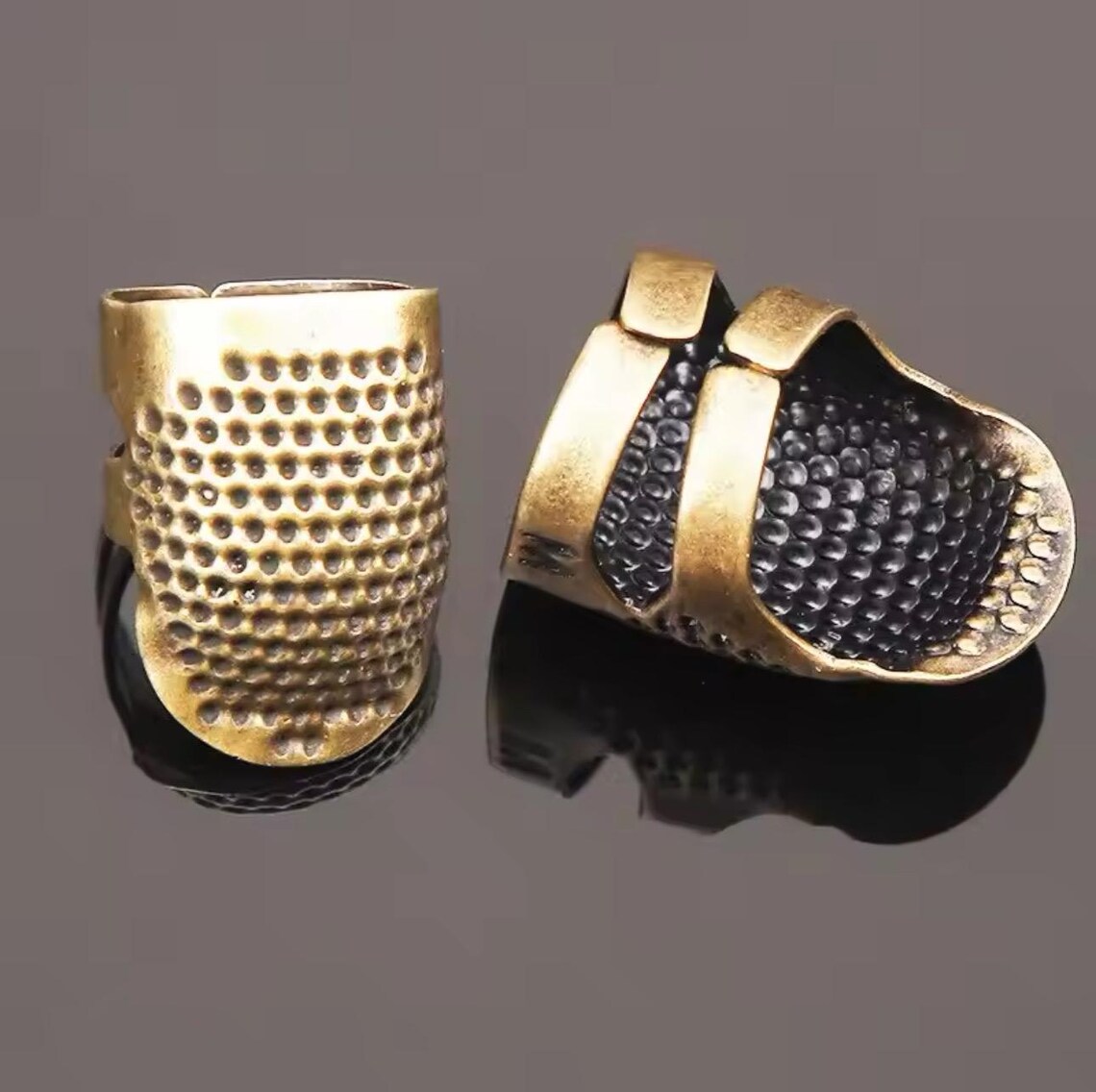 Copper Thimble Sewing Retro Finger Protector Anti Slip Ring to Protect ...