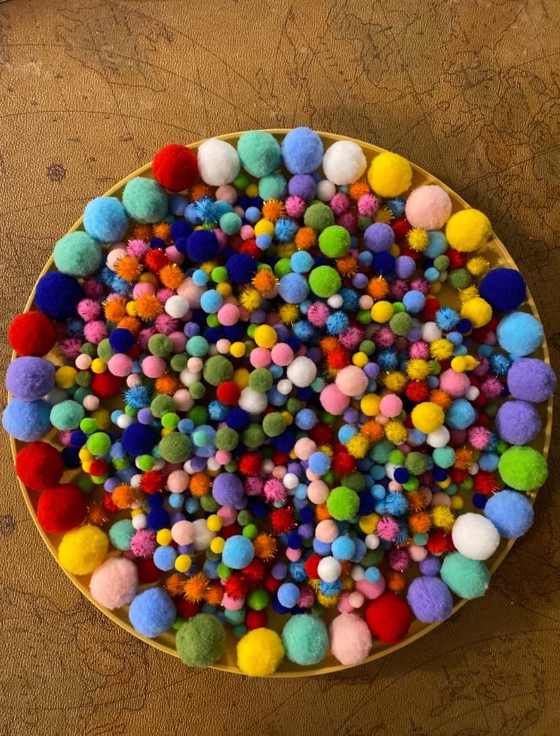900 PCS Pom Poms, Multicolor Bulk Pom Poms Arts and Crafts, Soft and ...
