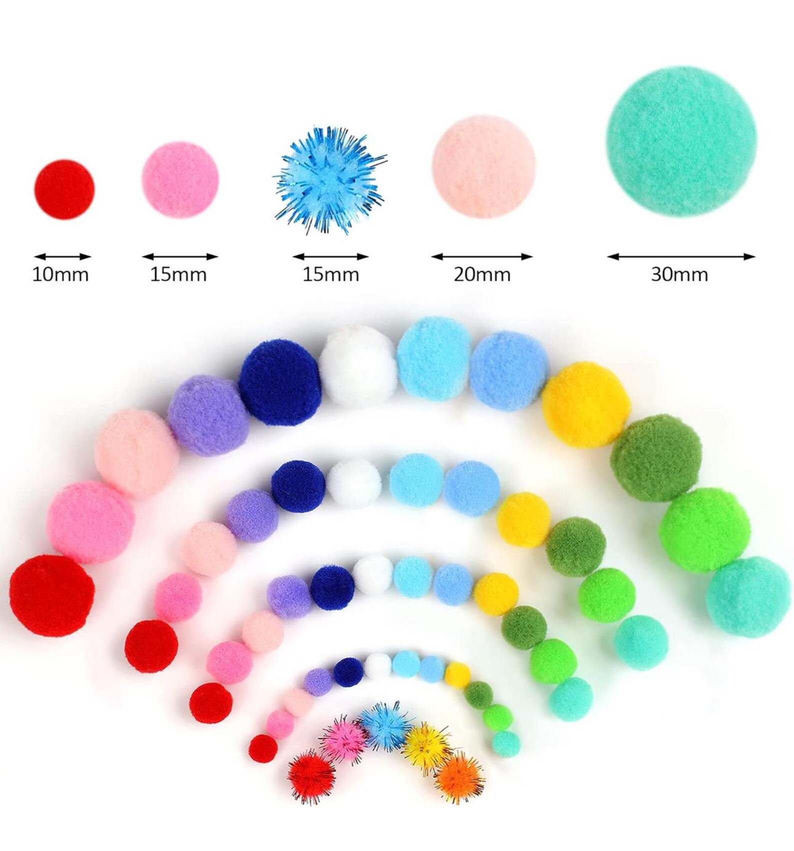 900 PCS Pom Poms, Multicolor Bulk Pom Poms Arts and Crafts, Soft and ...
