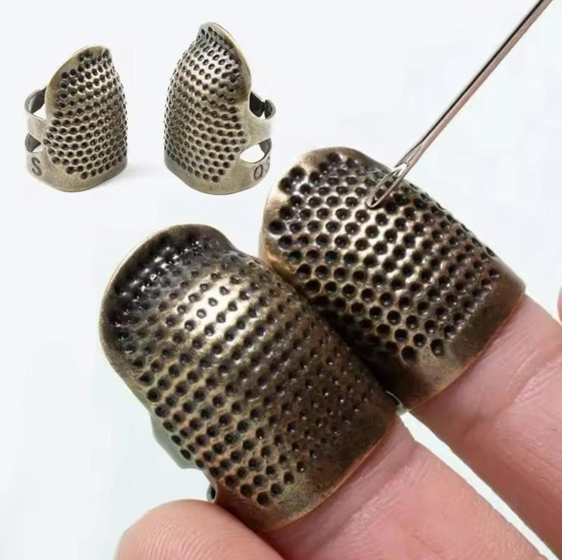 Copper Thimble Sewing Retro Finger Protector Anti Slip Ring to Protect ...