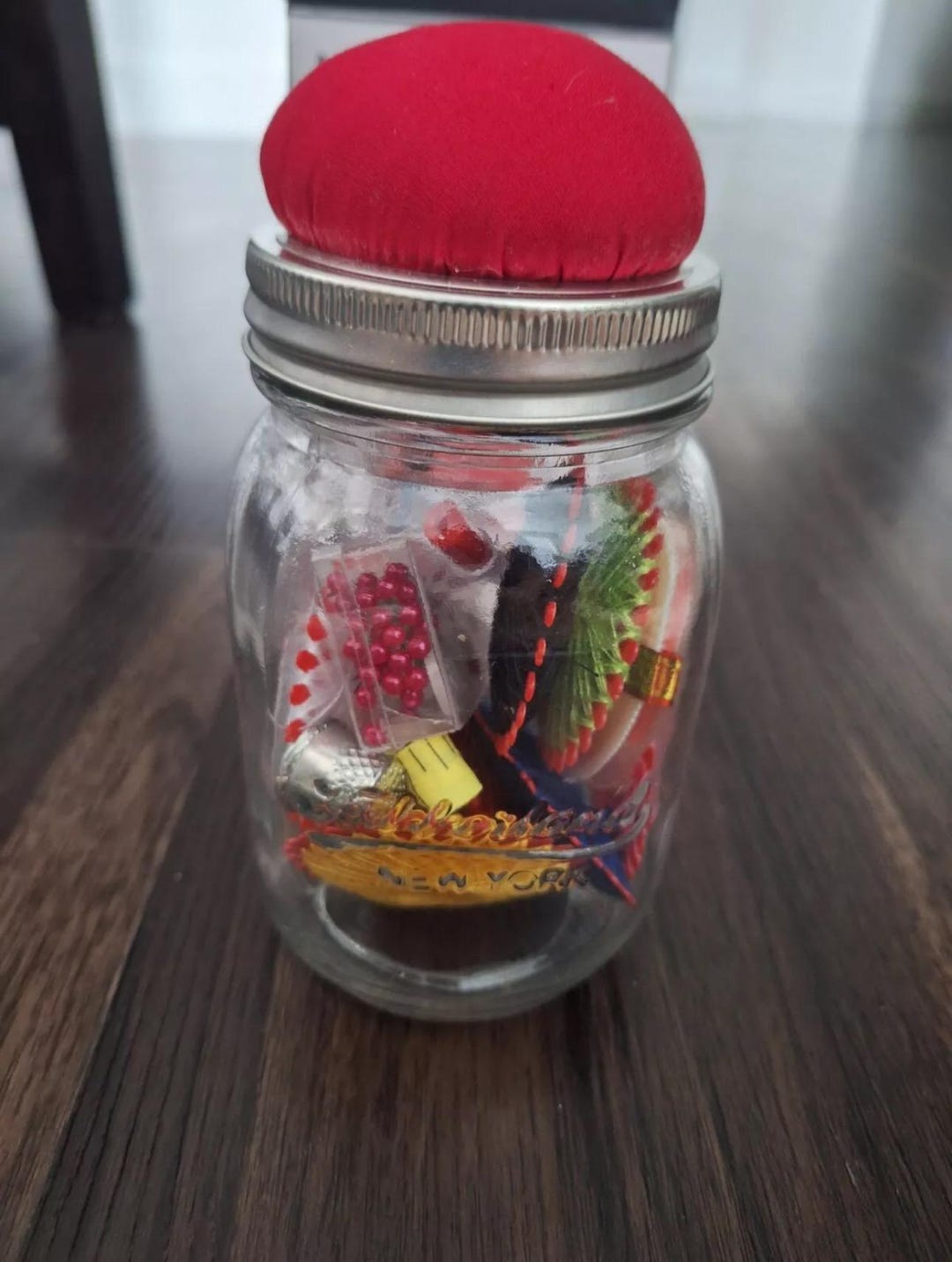 Mason Jar Sewing Kit Small Portable Travel Sewing Kit Easy to Carry ...
