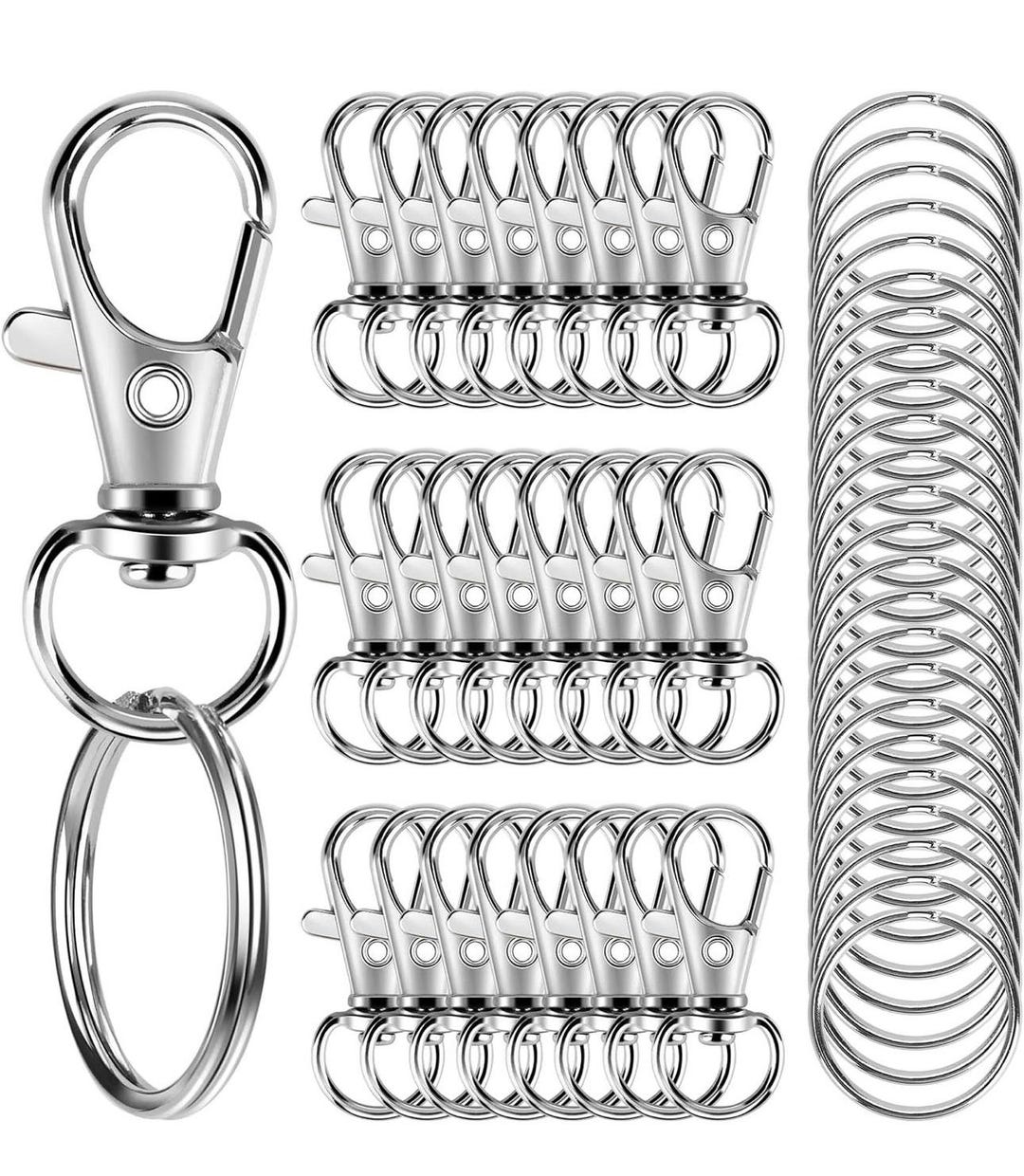 10/25/50 Metal Lobster Claw Clasp With Key Rings Keychain Hooks With ...