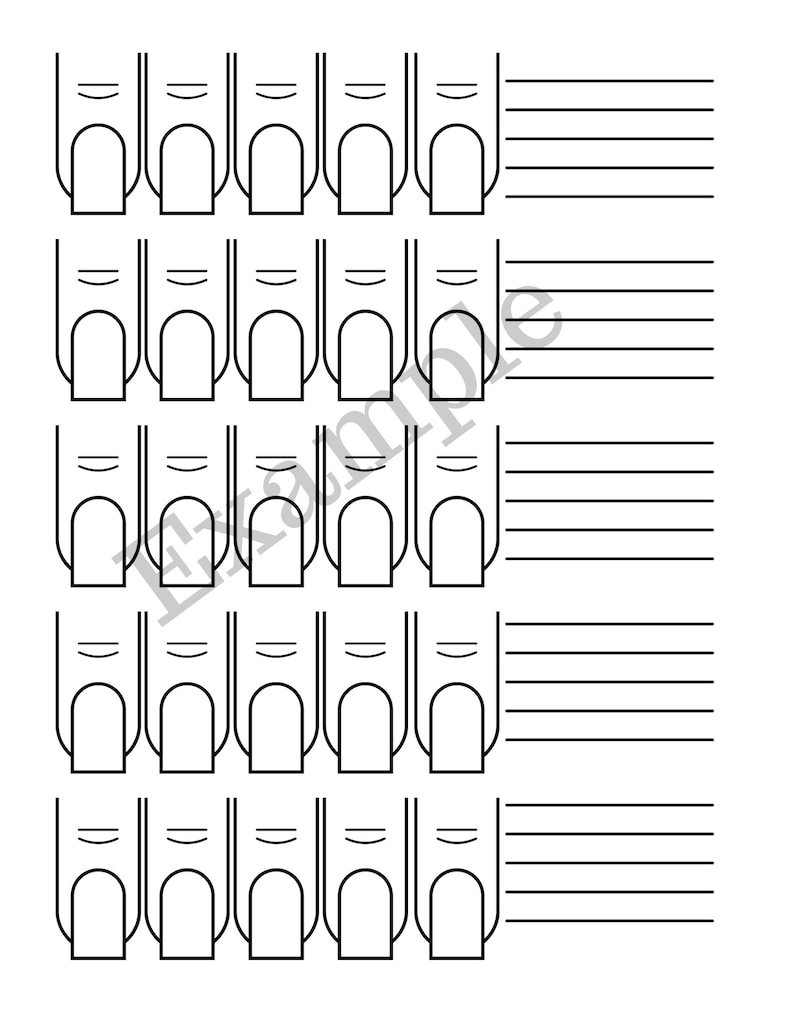 Square Shaped Nail Art Planner Template - Etsy