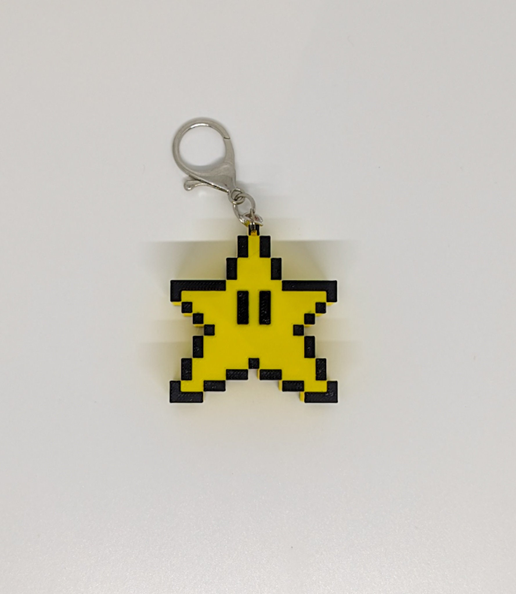 Pixelated Super Mario Star Keychain/zipper Charm Super Mario Pixelated ...