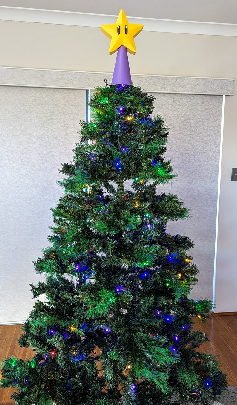 Mario Star Christmas Tree Topper | Gaming Nostalgia Decor - Etsy