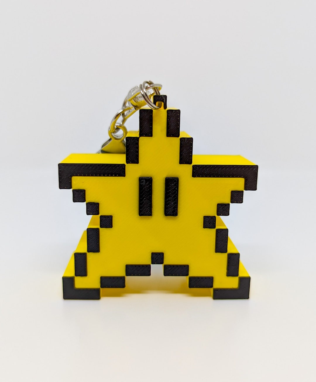Pixelated Super Mario Star Keychain/zipper Charm Super Mario Pixelated ...