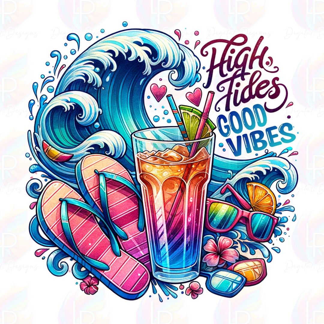 High Tides Good Vibes, Summer, Beach Quote, Beach Life, Tote, T-shirt ...