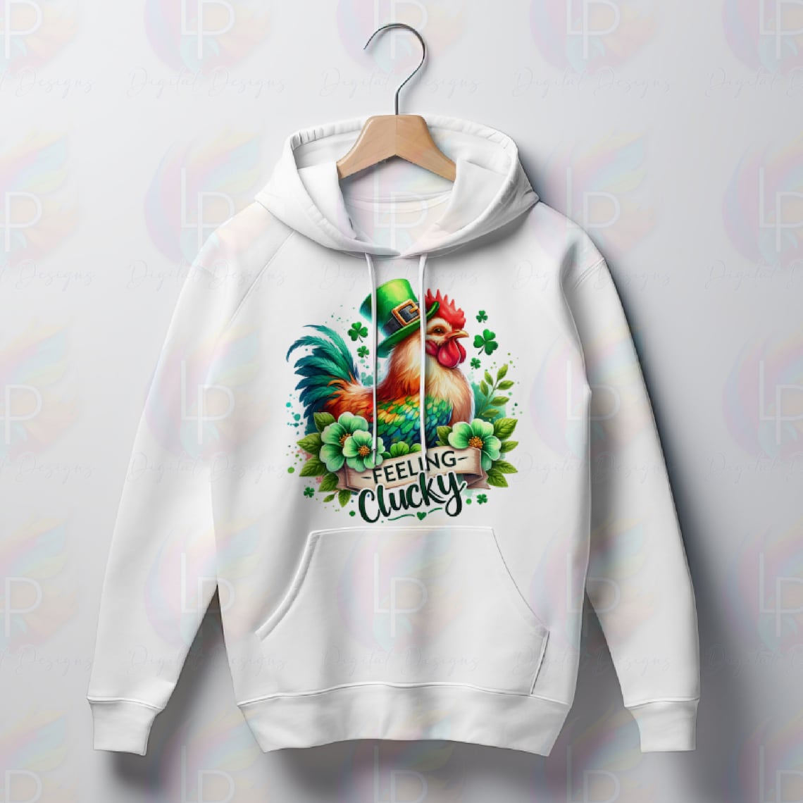 Feeling Clucky Chicken PNG, Green Clovers, St. Patrick's Day ...