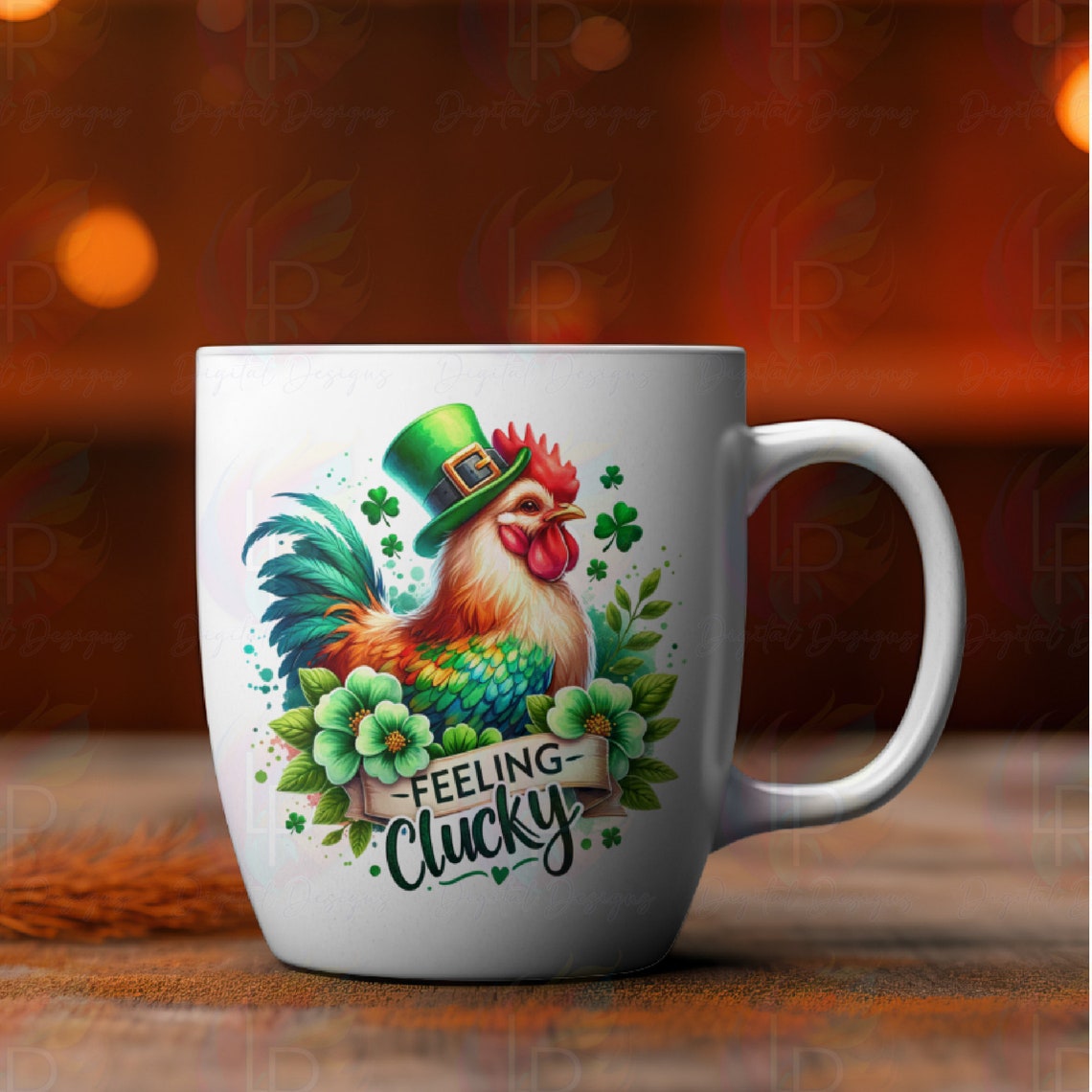 Feeling Clucky Chicken PNG, Green Clovers, St. Patrick's Day ...