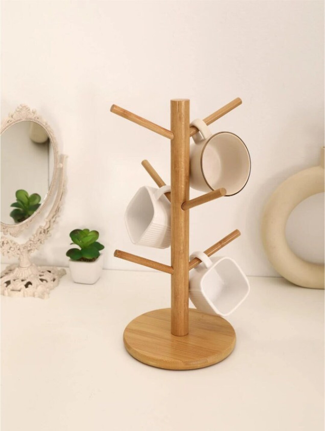 Bamboo Cup Storage Rack Creative Tree Shaped Cup Holder for - Etsy