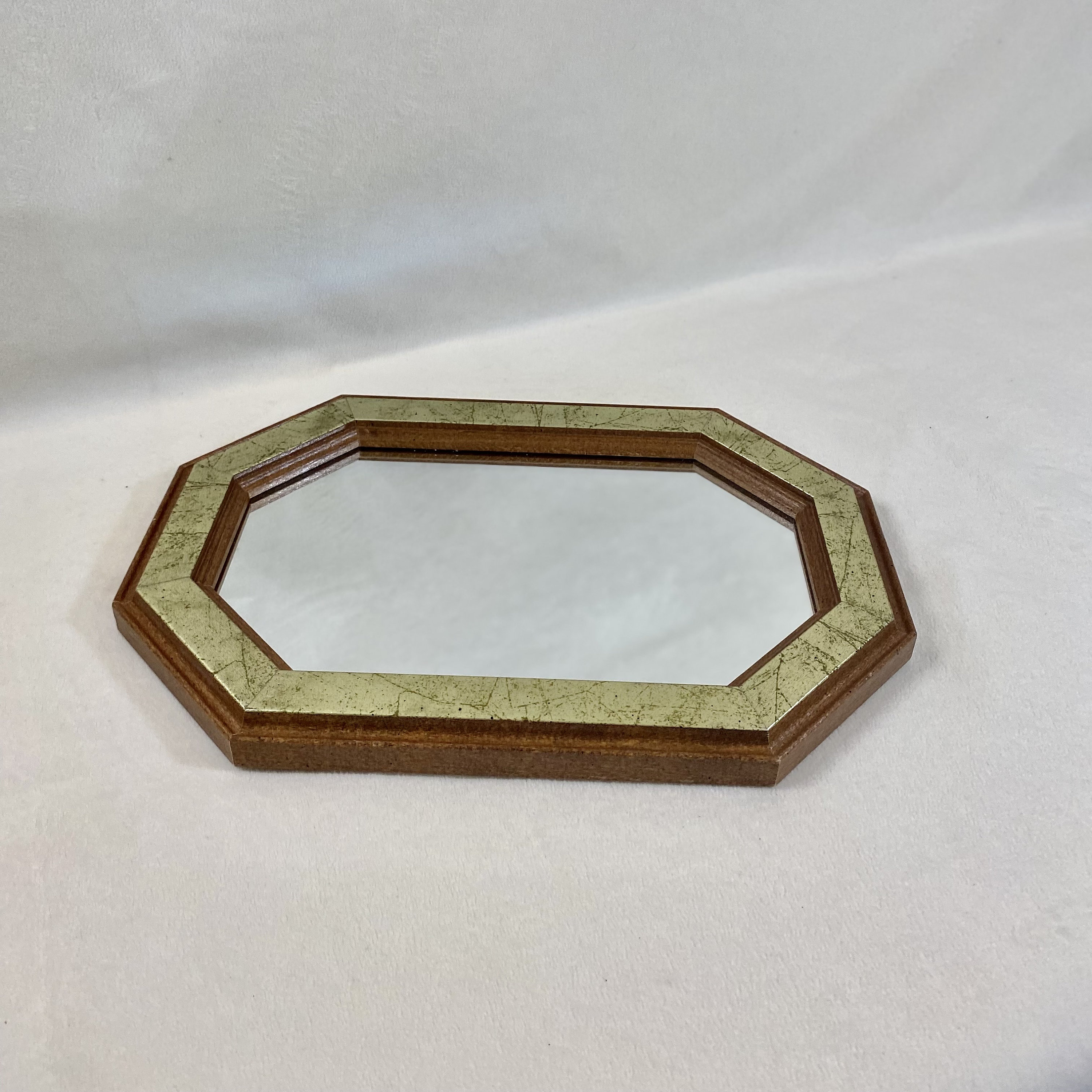 Vintage MCM Mirror Mid Century Modern Wood Gold Octagon Tray - Etsy