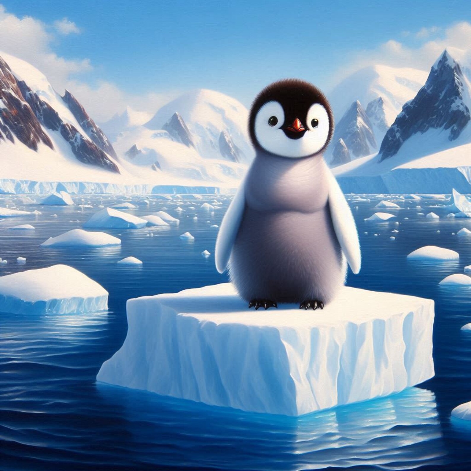 Art in Oil Penguin in Ice - Etsy