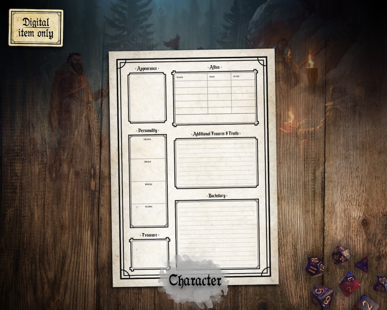 Digital Character Sheet - Dungeons & Dragons 5e - Etsy
