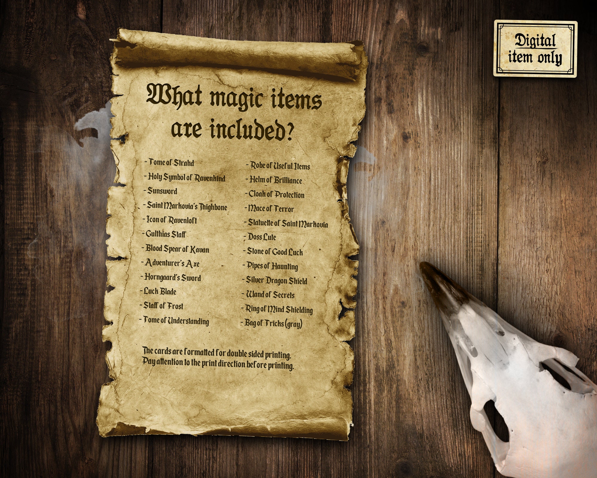 Magic Item Cards - Curse of Strahd (D&D 5e) - Etsy