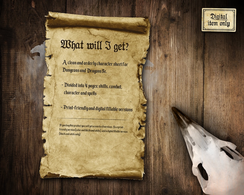 Digital Character Sheet - Dungeons & Dragons 5e - Etsy