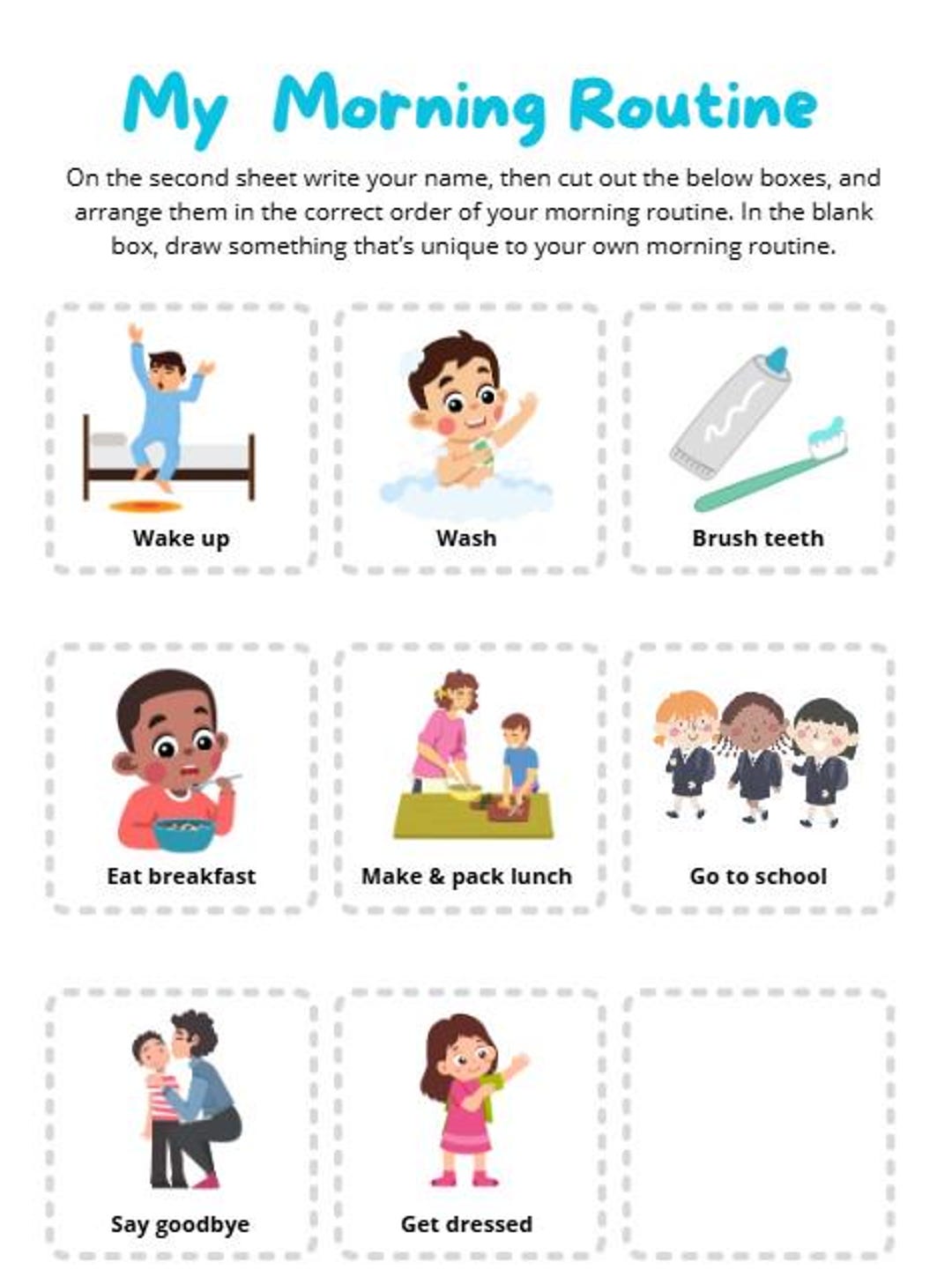 Children's Morning Routine Chart - Etsy