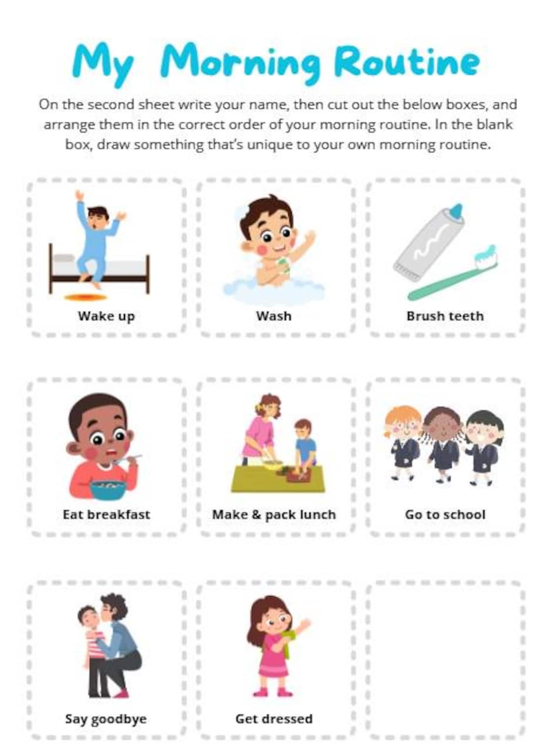 Children's Morning Routine Chart - Etsy