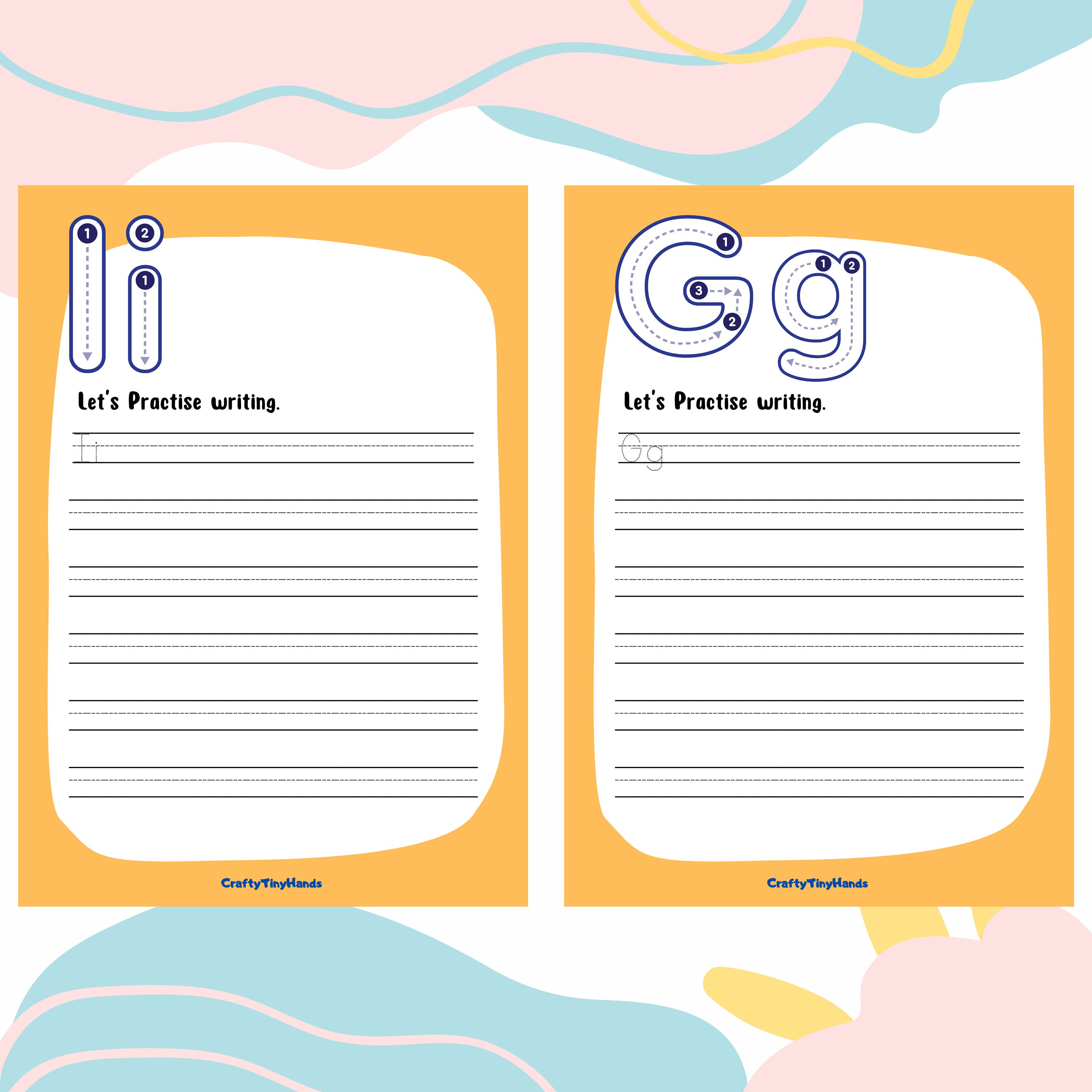 Alphabet Writing Printable Workbook for Kids, Kids Writing Practice ...