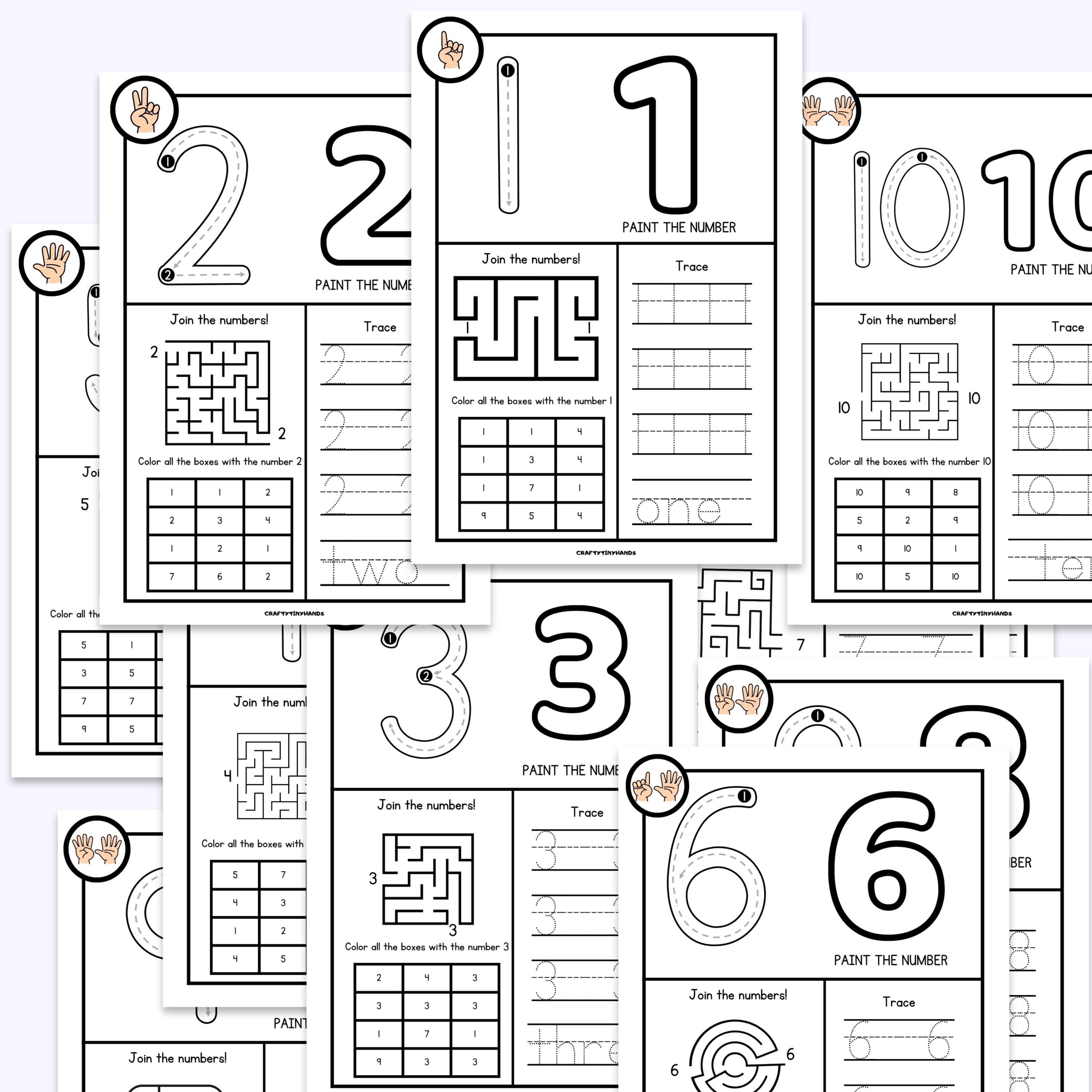 Number Activity Book – Tracing, Coloring & Maze Worksheets (A4 PDF) - Etsy