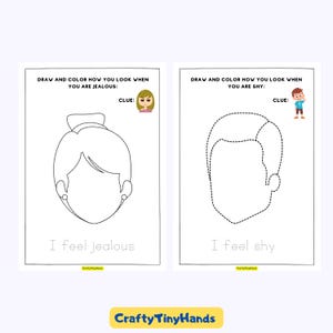 Emotions Activity for Kids Printable Toddler Feeling Chart Quiet Book ...