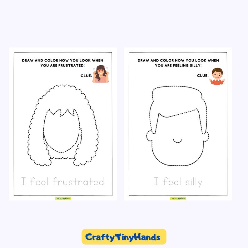 Emotions Activity for Kids Printable Toddler Feeling Chart Quiet Book ...