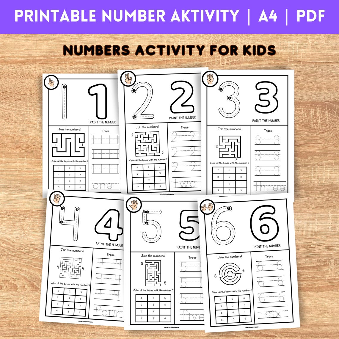 Number Activity Book – Tracing, Coloring & Maze Worksheets (A4 PDF) - Etsy