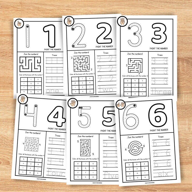 Printable Numbers Activity Book for Kids, 10 Fun Pages to Learn & Trace ...