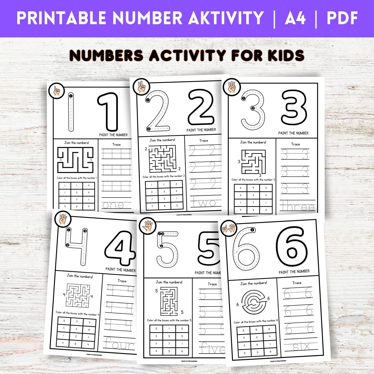 Number Activity Book – Tracing, Coloring & Maze Worksheets (A4 PDF) - Etsy