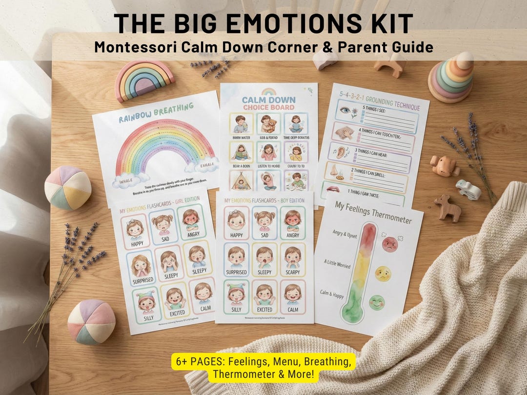 Printable Calm Down Corner Kit, Kids Feelings Chart, Toddler Emotion ...