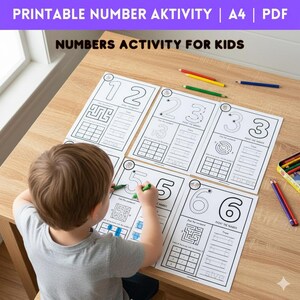 Number Activity Book – Tracing, Coloring & Maze Worksheets (A4 PDF) - Etsy