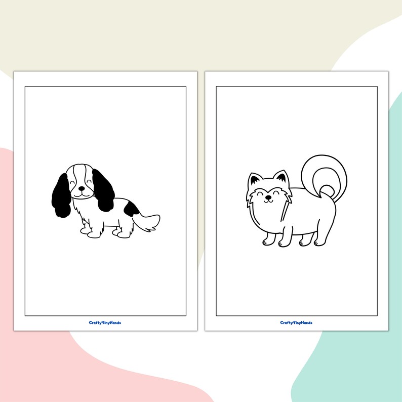 Printable Dog Coloring Book for Kids, Printable Dog Book for Kids ...