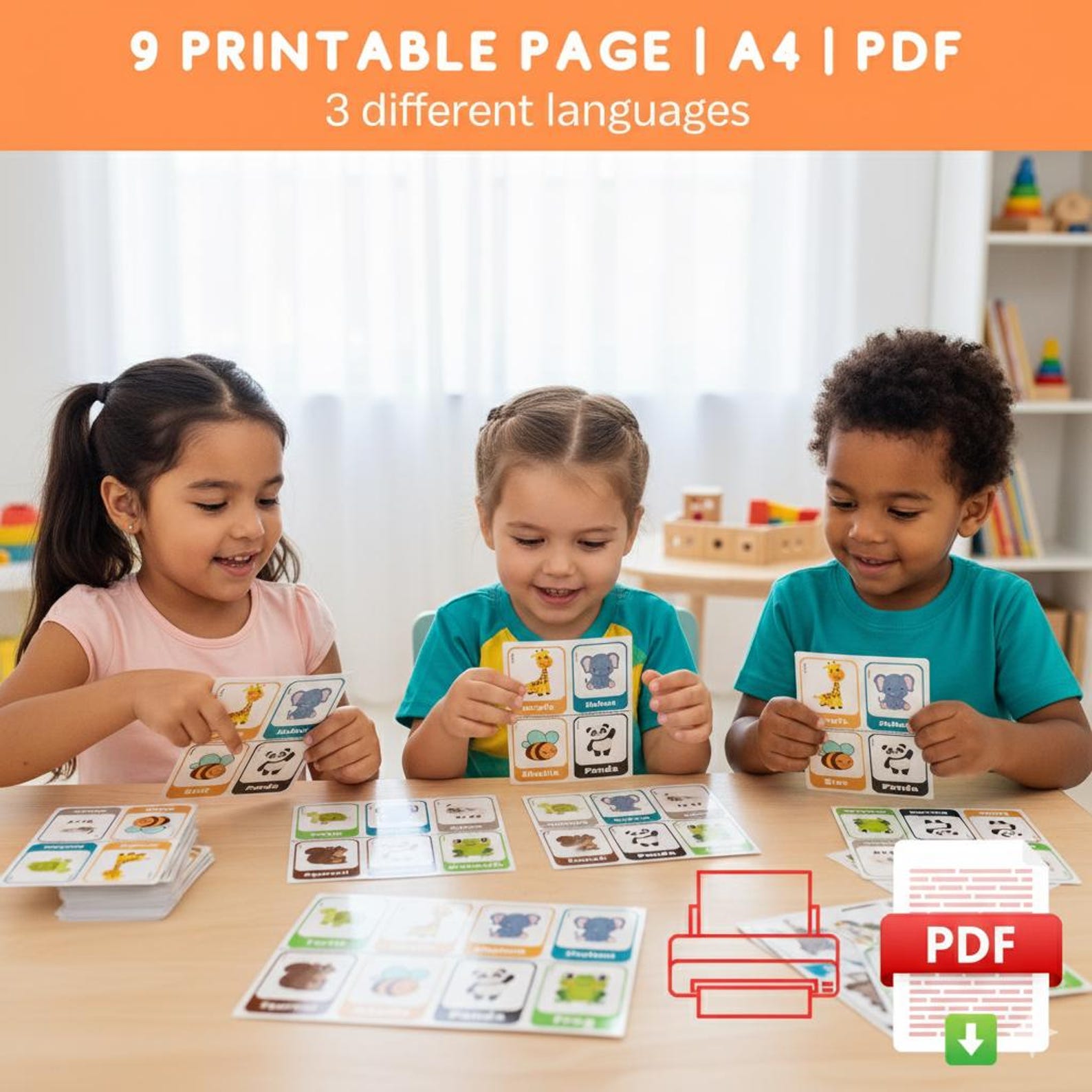 Printable Multilingual Animal Flashcards: English, German, French (A4 ...