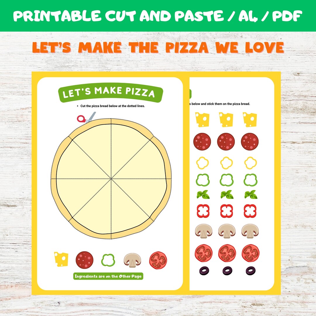Printable Let's Make Pizza - Educational Cut and Paste Activity | PDF ...