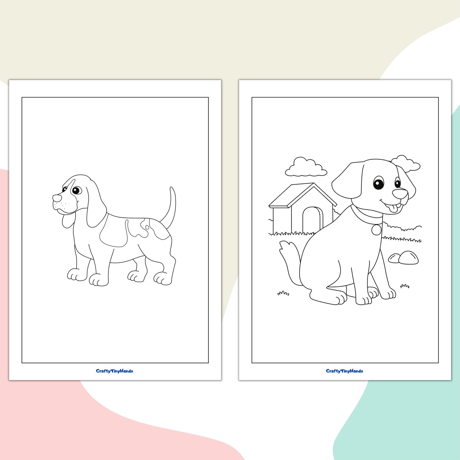 Printable Dog Coloring Book for Kids, Printable Dog Book for Kids ...