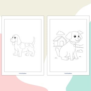 Printable Dog Coloring Book for Kids, Printable Dog Book for Kids ...