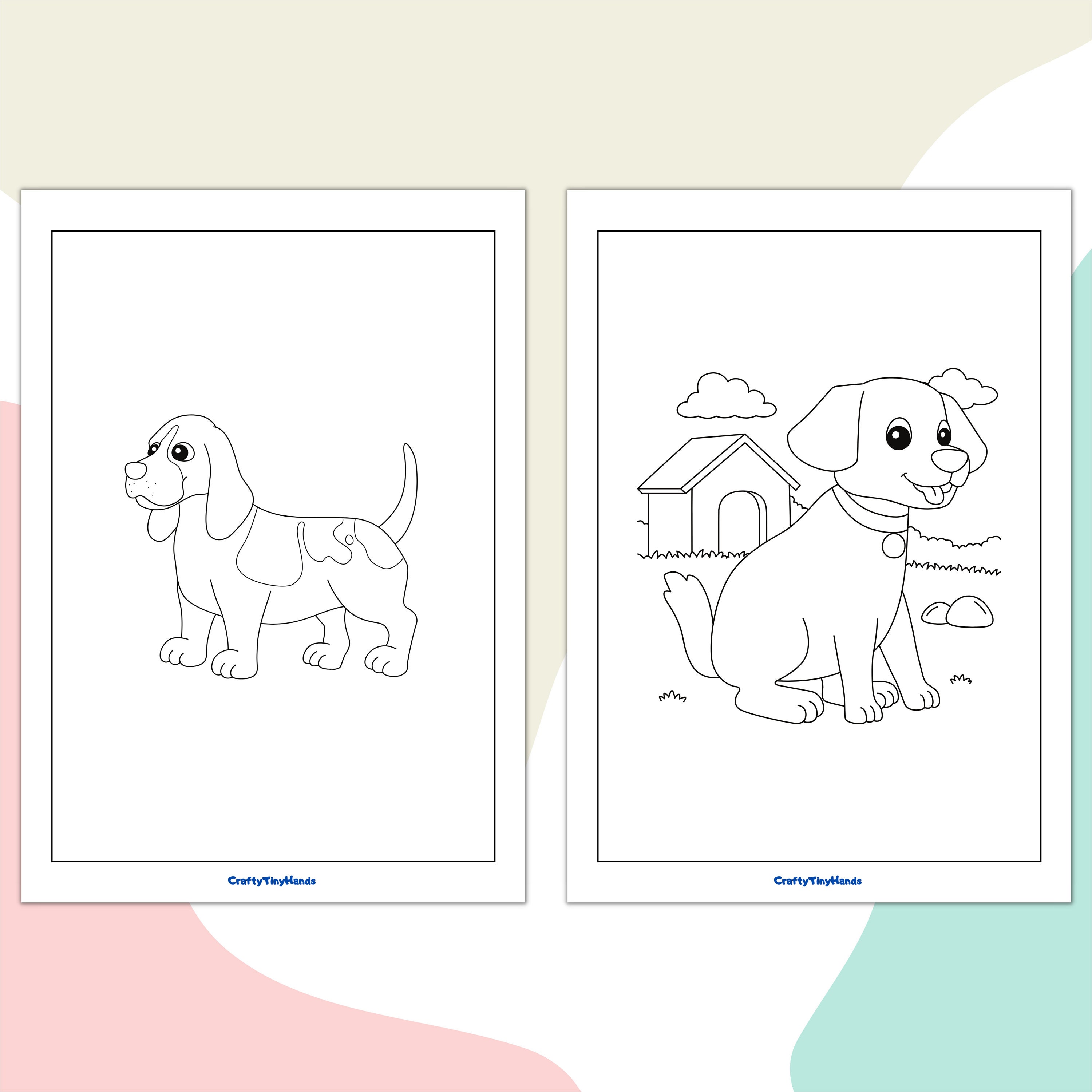 Printable Dog Coloring Book for Kids, Printable Dog Book for Kids ...