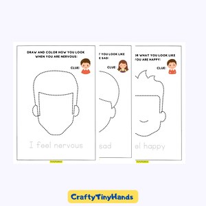 Emotions Activity for Kids Printable Toddler Feeling Chart Quiet Book ...